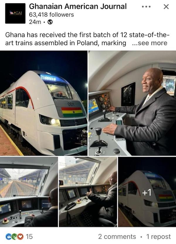Ghana Welcomes First Batch Modern Fleet of Trains from Poland